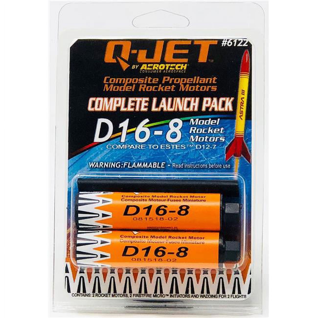 Quest Rockets QUS6122 D16-8 Model Rocket Motors - Pack of 2 - Walmart.com