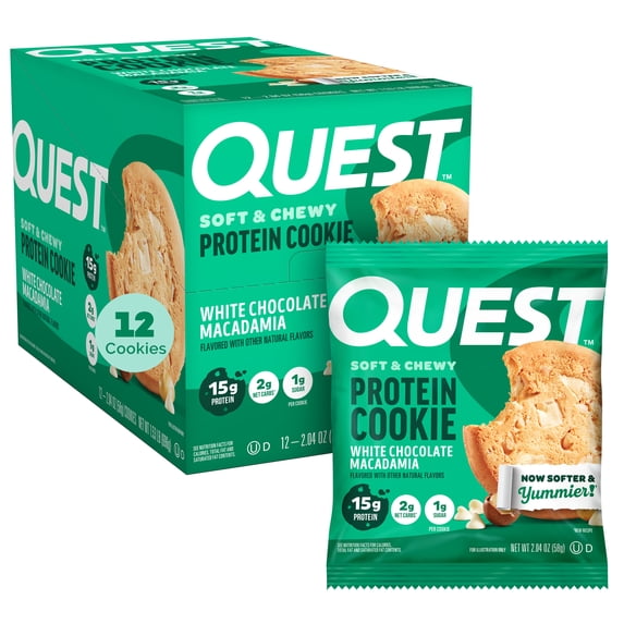 Quest Soft and Chewy Protein Cookie 12 ct, White Chocolate Macadamia ...