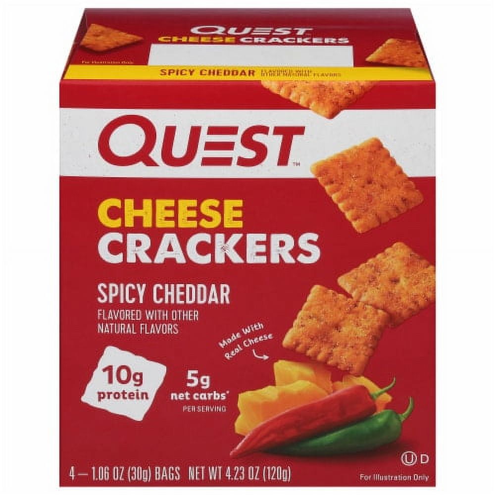 Quest Spicy Cheddar Cheese Protein Crackers, Low Carb, High Protein ...