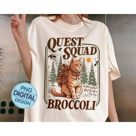 Quest Squad Broccoli , Fourth Wing , Broccoli Cat Shirt Designs, Dragon ...