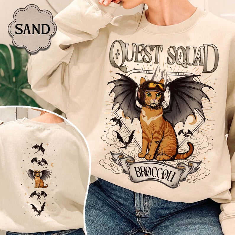Quest Squad Broccoli Sweatshirt, Onyx Storm Shirt, Fourth Wing, Xaden ...