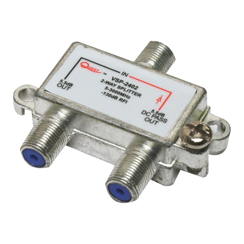 Quest Technology 2 Way Power-Passing 3GHz Cable Splitter, New - Walmart.com