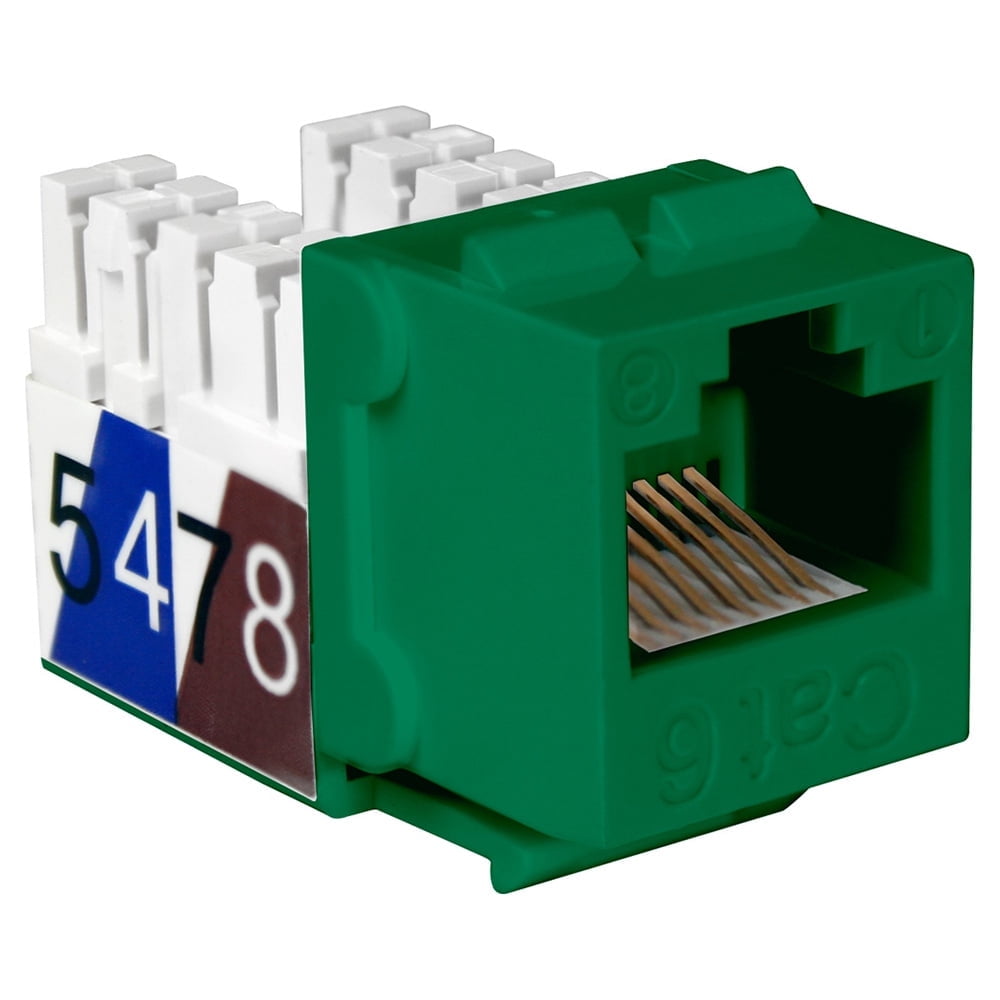 Quest Technology Cat6 Slim-Style 90 Degree Keystone Cable Connector ...