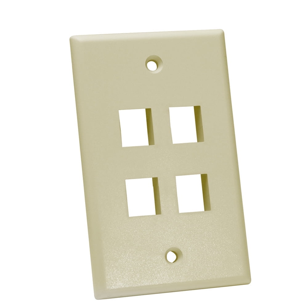 Quest Technology Single-Gang 4-Port Ivory Wall Plate - Walmart.com