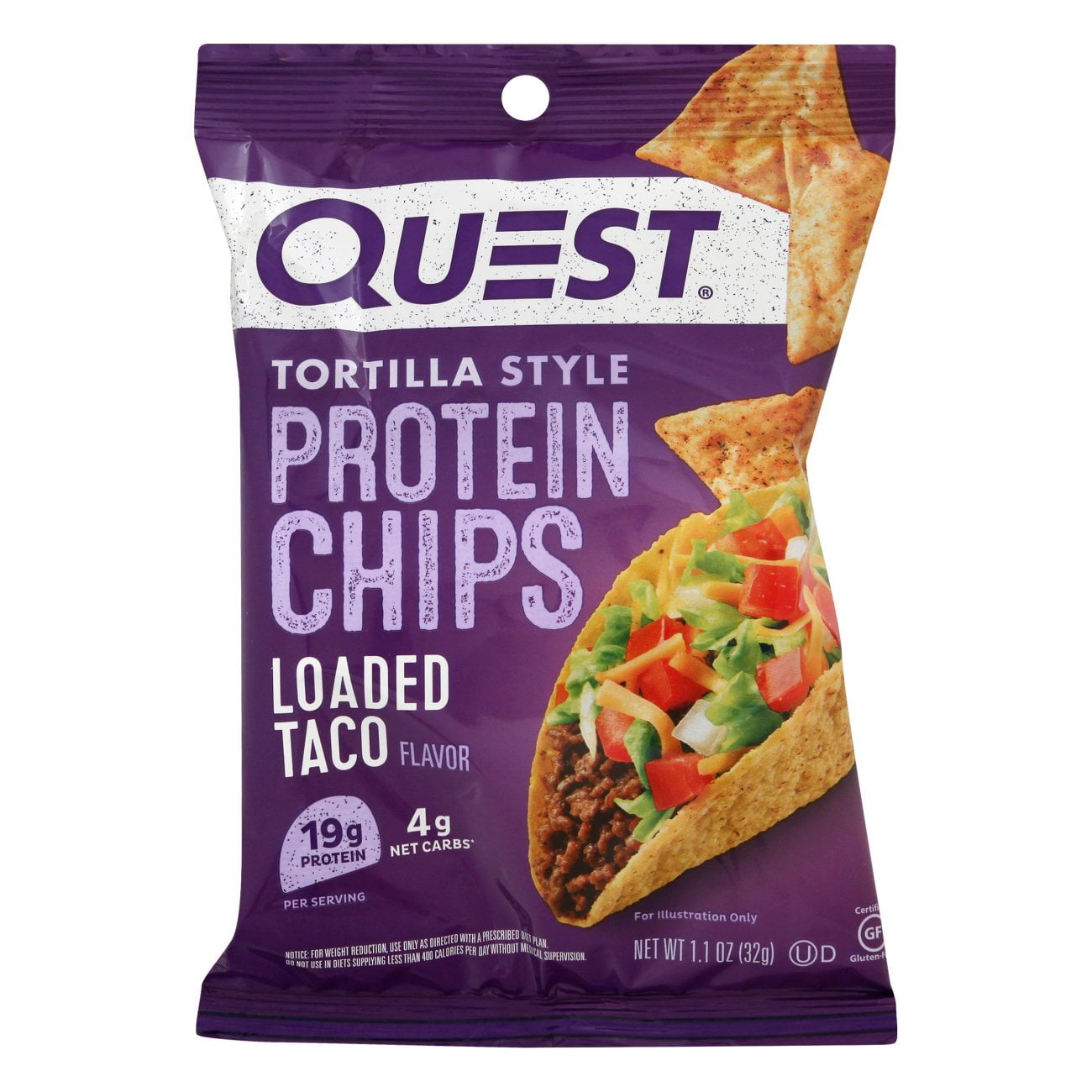 Quest Tortilla-Style 19g Protein Chips - Loaded Taco - 1.1 oz ...