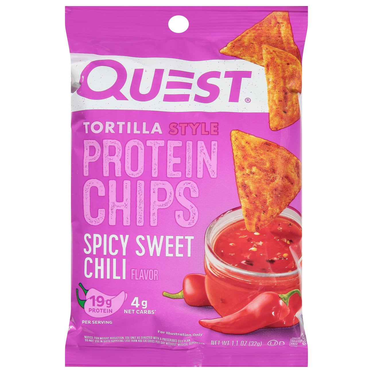 Quest Tortilla-Style 19g Protein Chips - Spicy Sweet Chili - 1.1 oz (Packaging May Vary ...