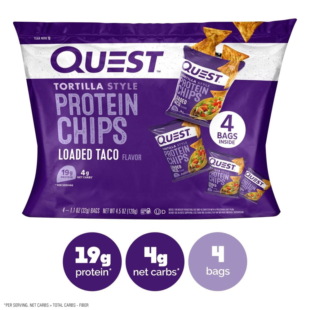 Quest Tortilla Style Loaded Taco Protein Chips 4 ct / 1.1 oz - Pack of ...