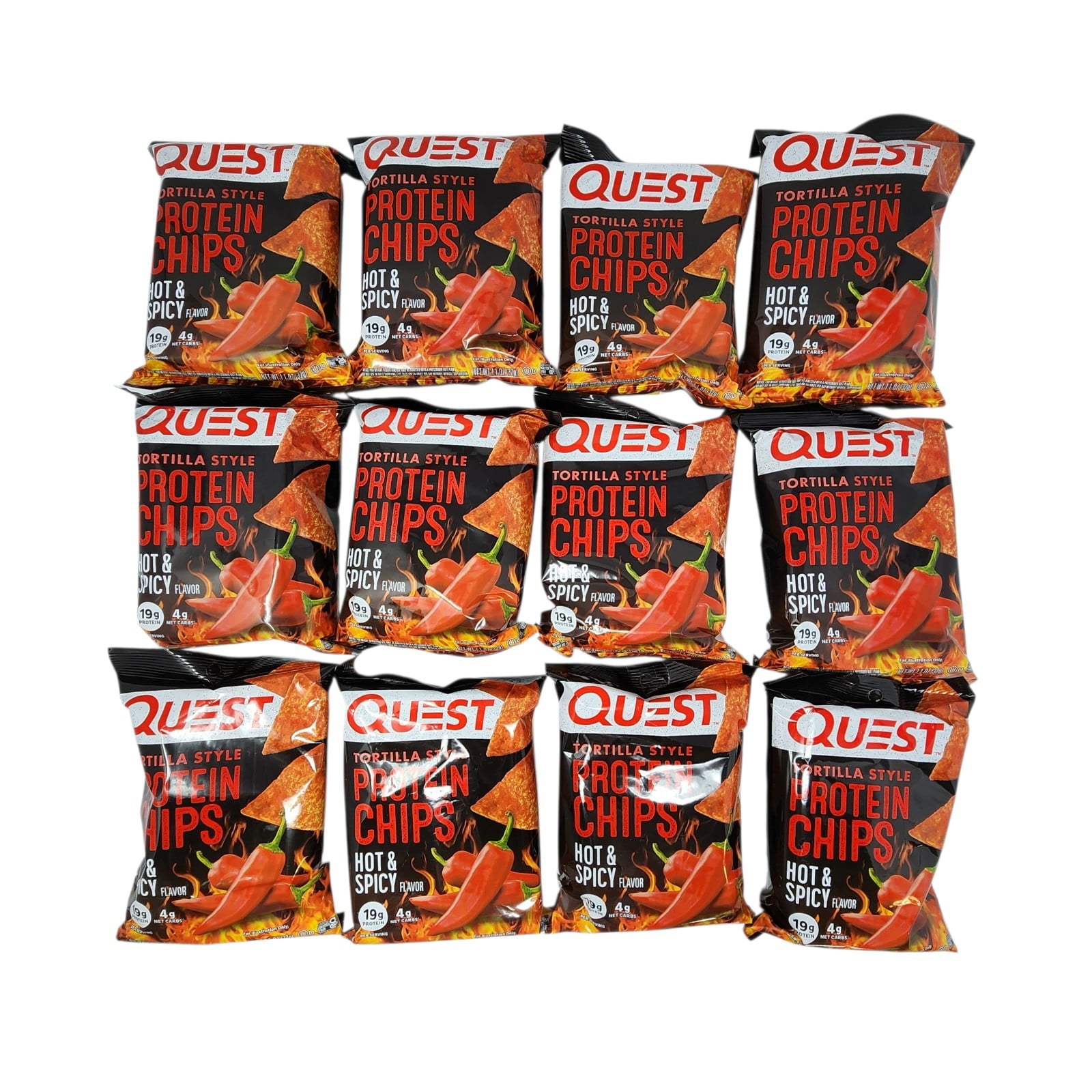 Quest Tortilla Style Protein Chips Hot & Spicy Flavor with 19g Protein ...