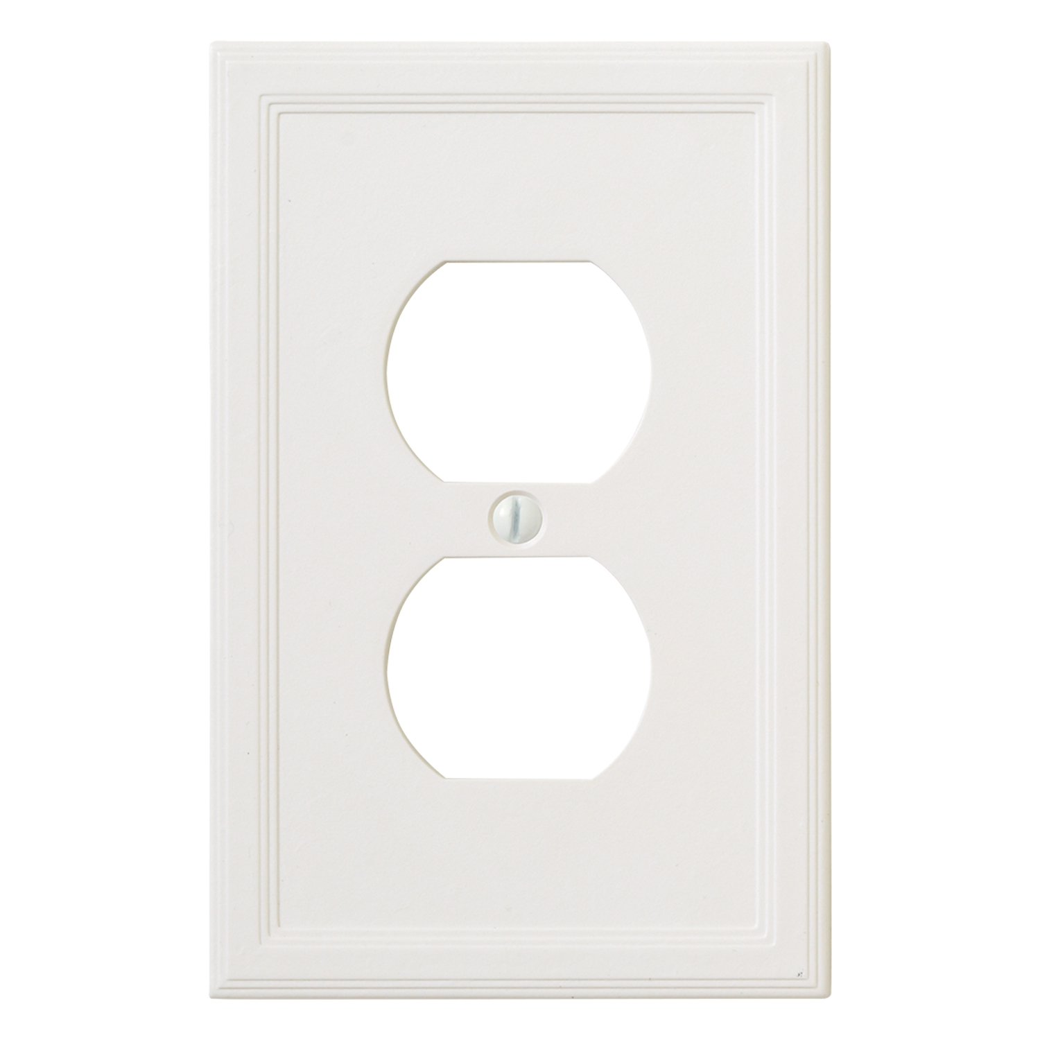 Franklin Brass Stamped Round Single Duplex Wall Plate in Flat Black ...
