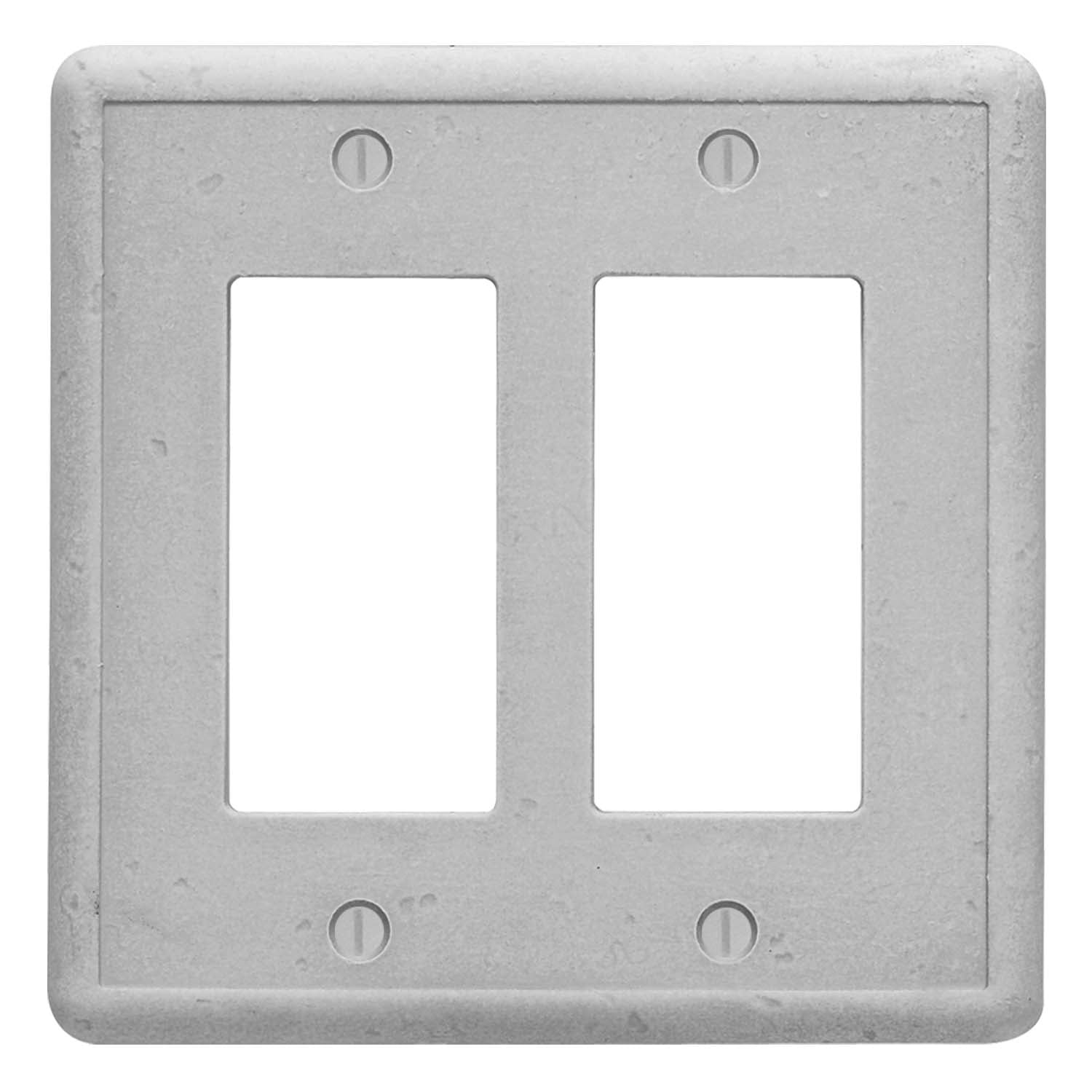Questech Decor Double Rocker Light Switch Cover, Tumbled Texture, Gray ...