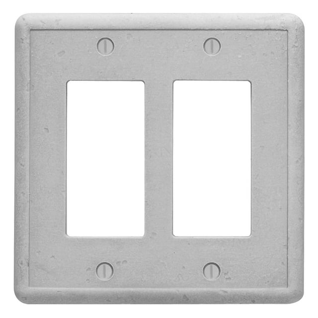 Questech Decor Double Rocker Light Switch Cover, Tumbled Texture, Gray ...