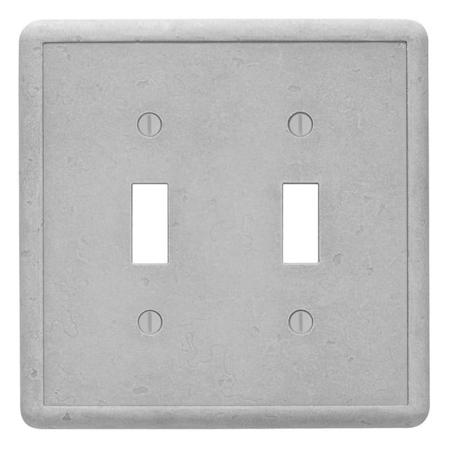 Questech Decor Double Toggle Light Switch Cover, Tumbled Texture, Gray ...