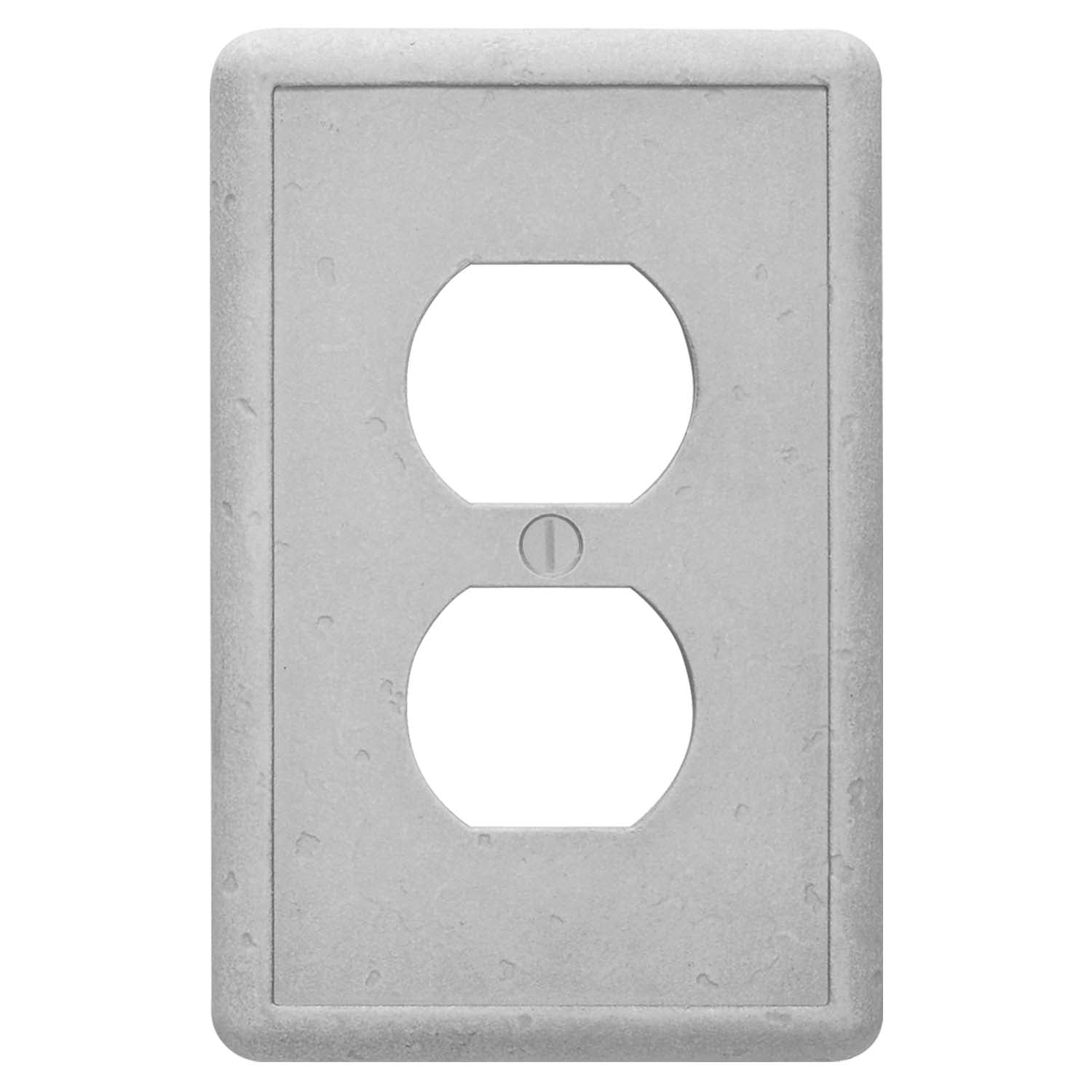 Questech Decor Single Duplex Outlet Cover, Tumbled Texture, Gray ...