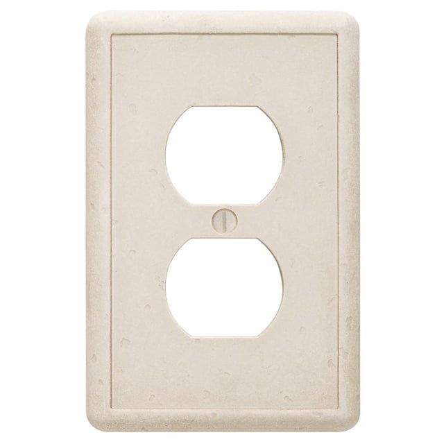 Questech Decor Single Duplex Outlet Cover, Tumbled Texture, Sand ...
