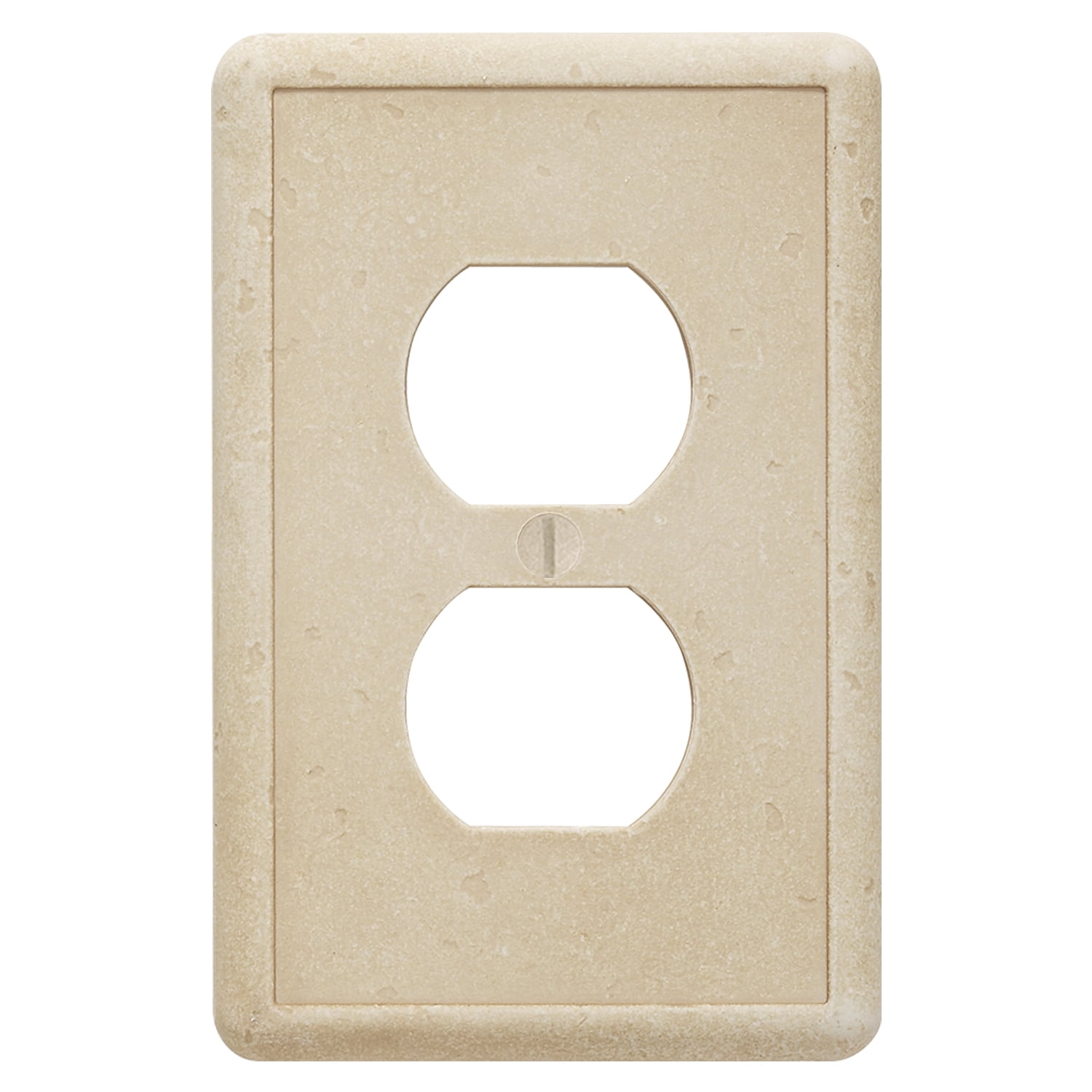 Questech Decor Single Duplex Outlet Cover, Tumbled Texture, Travertine ...