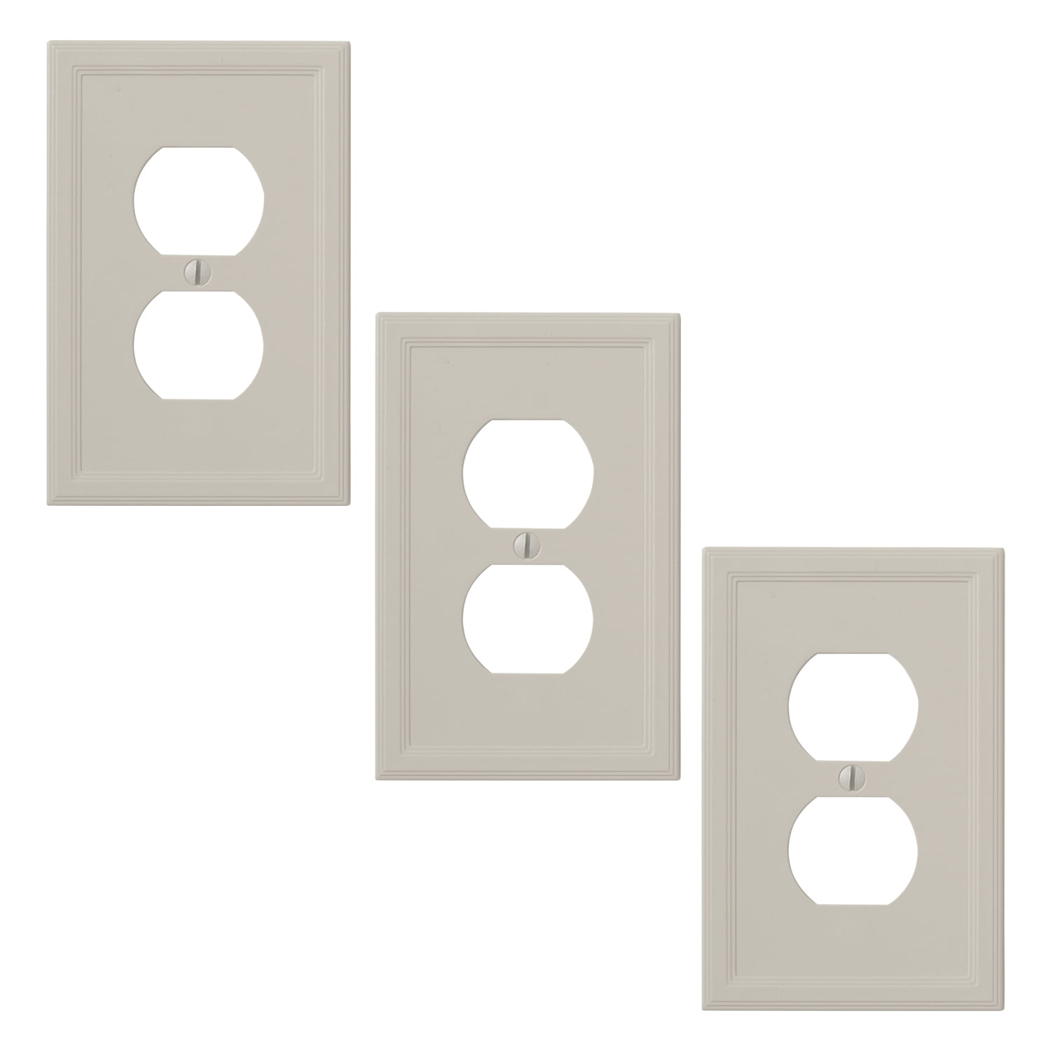 Questech Decor Single Duplex Outlet Covers, Insulated Wall Plate, Gray ...