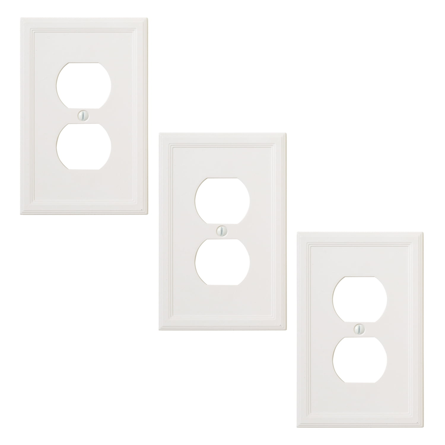 Questech Decor Single Duplex Outlet Covers, Insulated Wall Plate, White ...