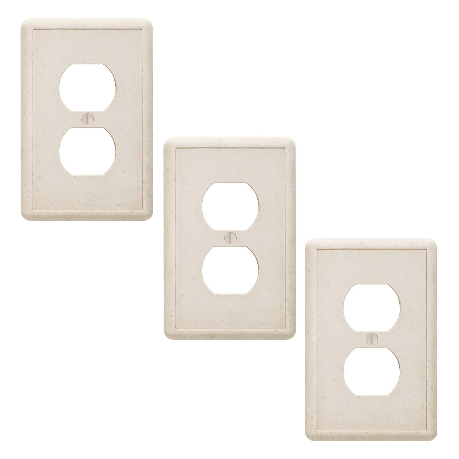 Questech Decor Single Duplex Outlet Coverss, Tumbled Texture, Sand, 3 ...