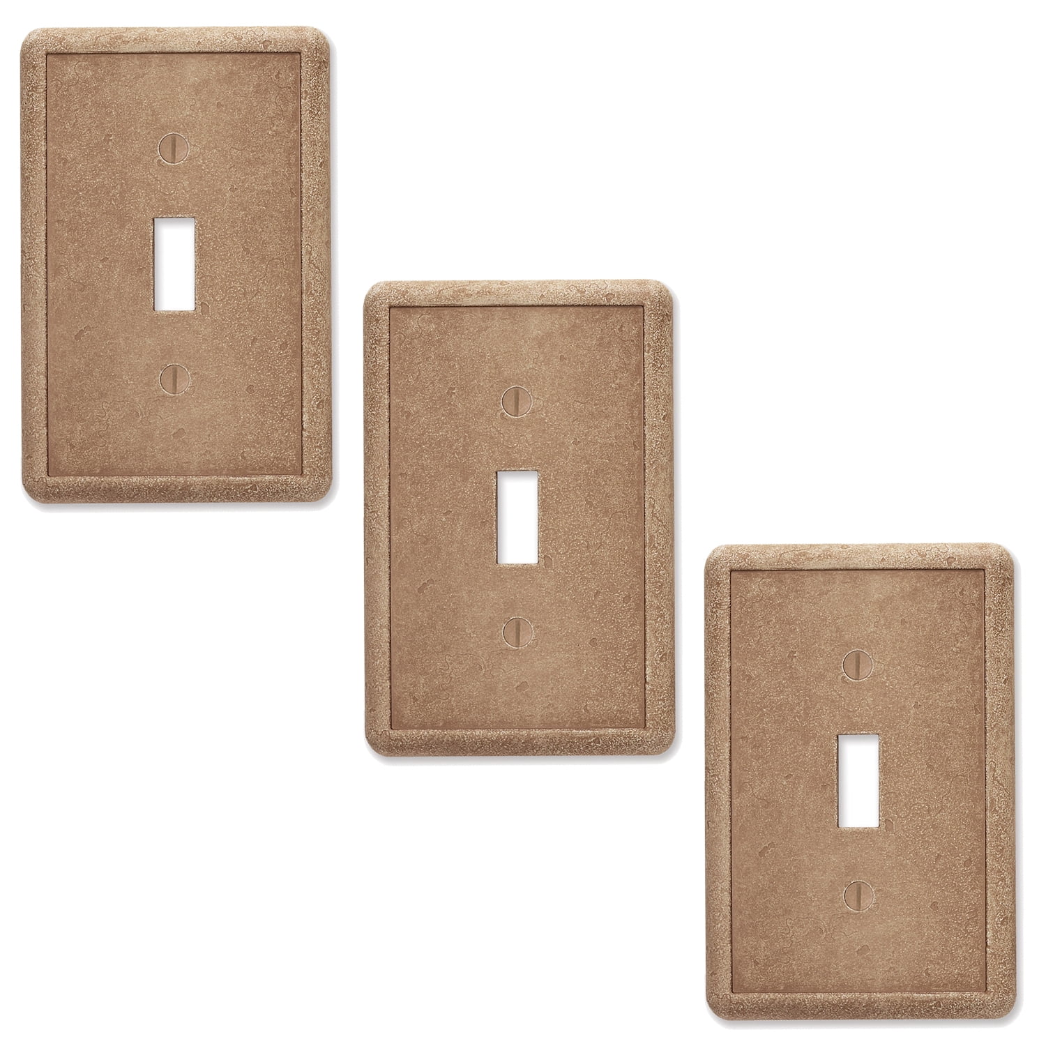 Questech Single Toggle Light Switch Covers, Tumbled Texture, Noche, 3 ...