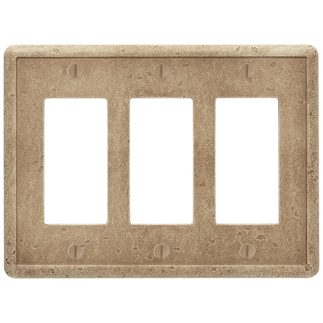 Questech Decor Triple Rocker Light Switch Cover, Tumbled Texture, Noche ...