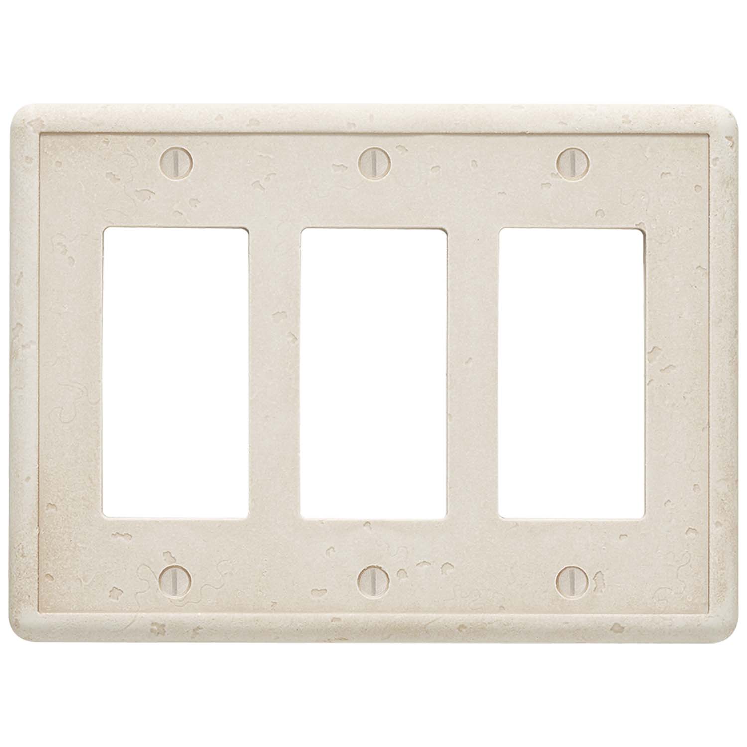 Questech Decor Triple Rocker Light Switch Cover, Tumbled Texture, Sand ...