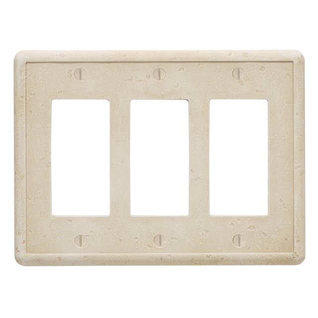 Questech Decor Triple Rocker Light Switch Cover, Tumbled Texture ...