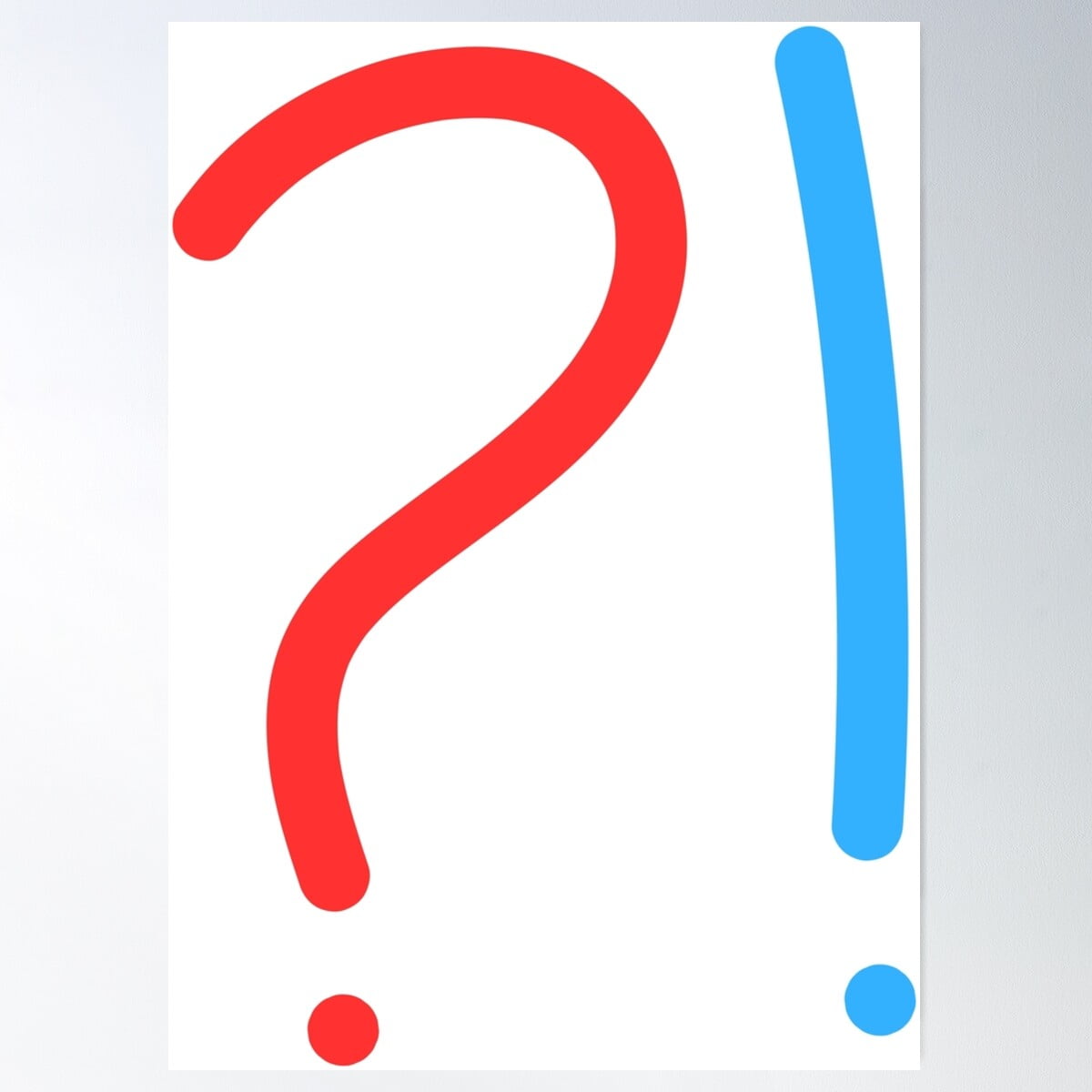 Question And Exclaimation Marks Poster Wall Art, Modern Wall Decor For ...