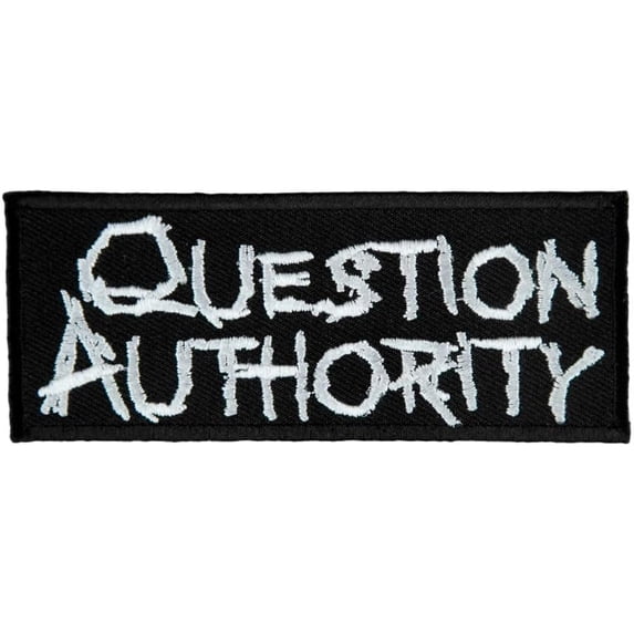 Question Authority Black & White Patch, Sayings Patches - Walmart.com