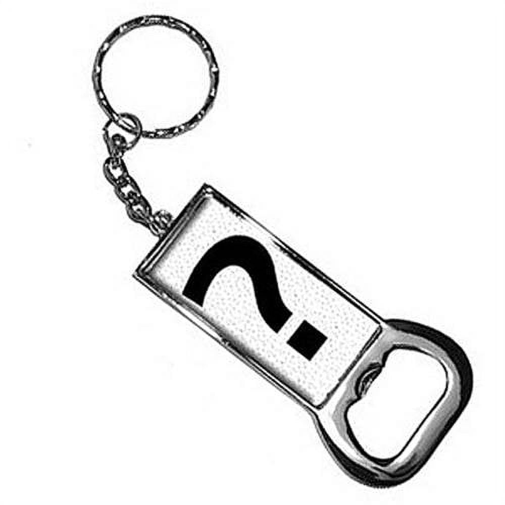 Question Mark Black White Keychain Key Chain Ring Bottle Bottlecap ...
