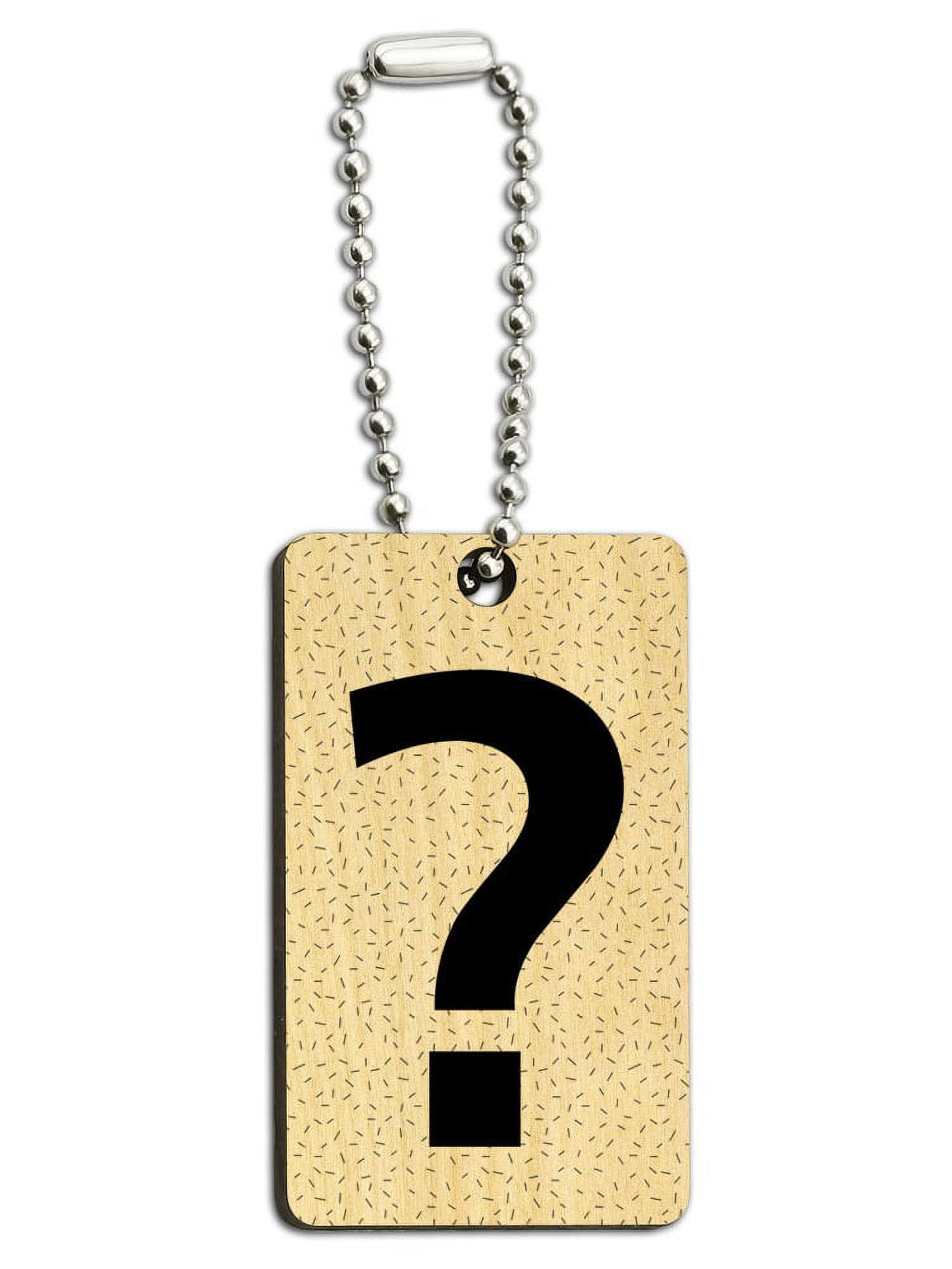 Question Mark Black White Wood Rectangle Key Chain - Walmart.com