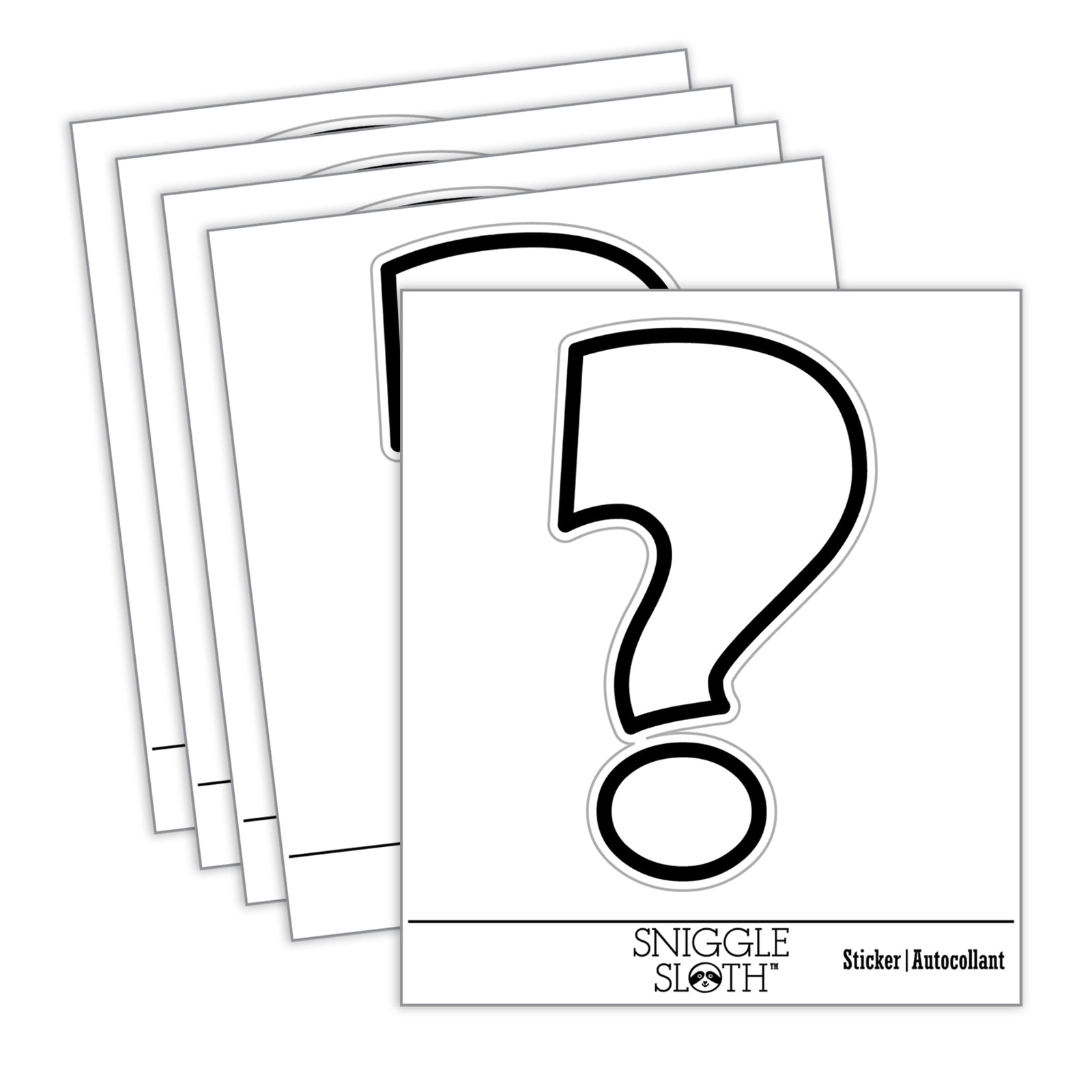 Question Mark Bold Outline Car Window Bumper Water Bottle Phone Tablet ...