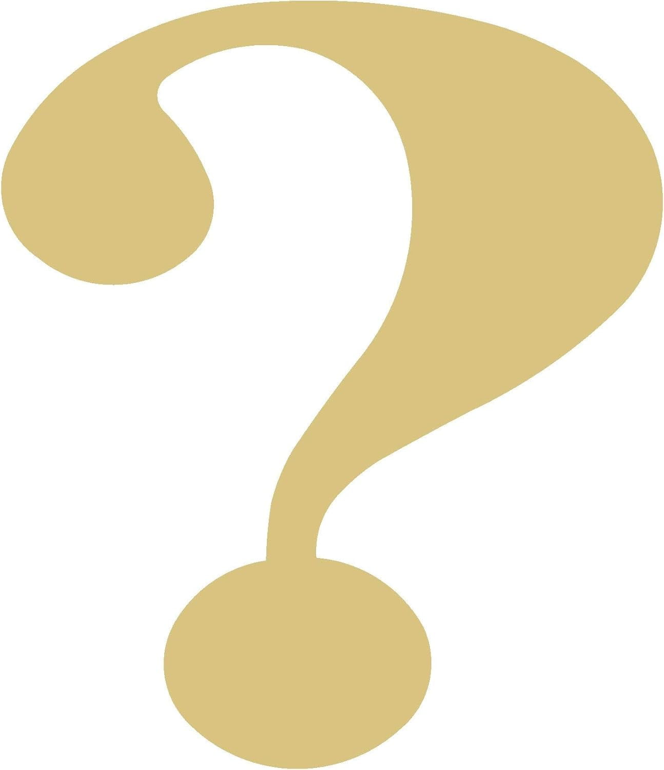 Question Mark Cutout Unfinished Wood Symbol English School Door Hanger ...