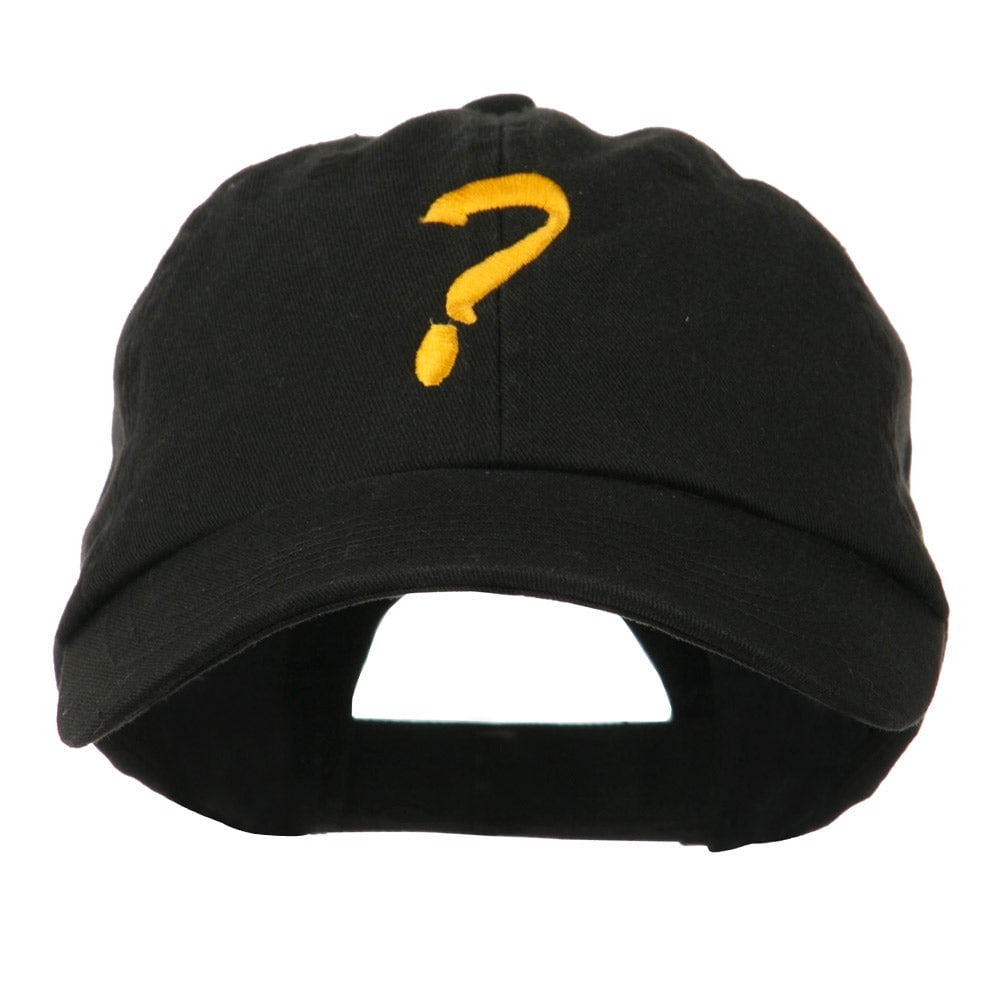 Question Mark Embroidered Cap - Black OSFM - Walmart.com