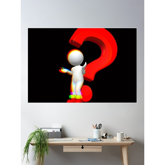 Question Mark Poster Wall Art, Modern Wall Decor For Living Room ...