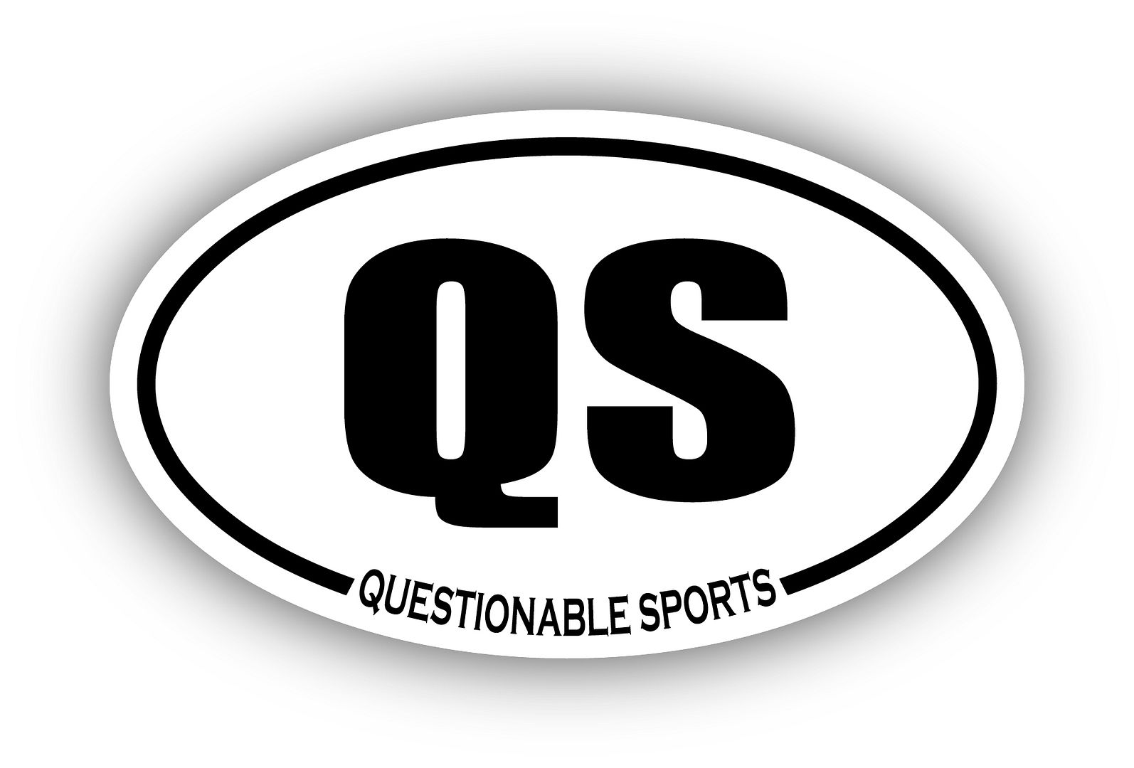Questionable Sports QS Oval Bumper Sticker 3M Vinyl Decal 3 in x 5 in ...