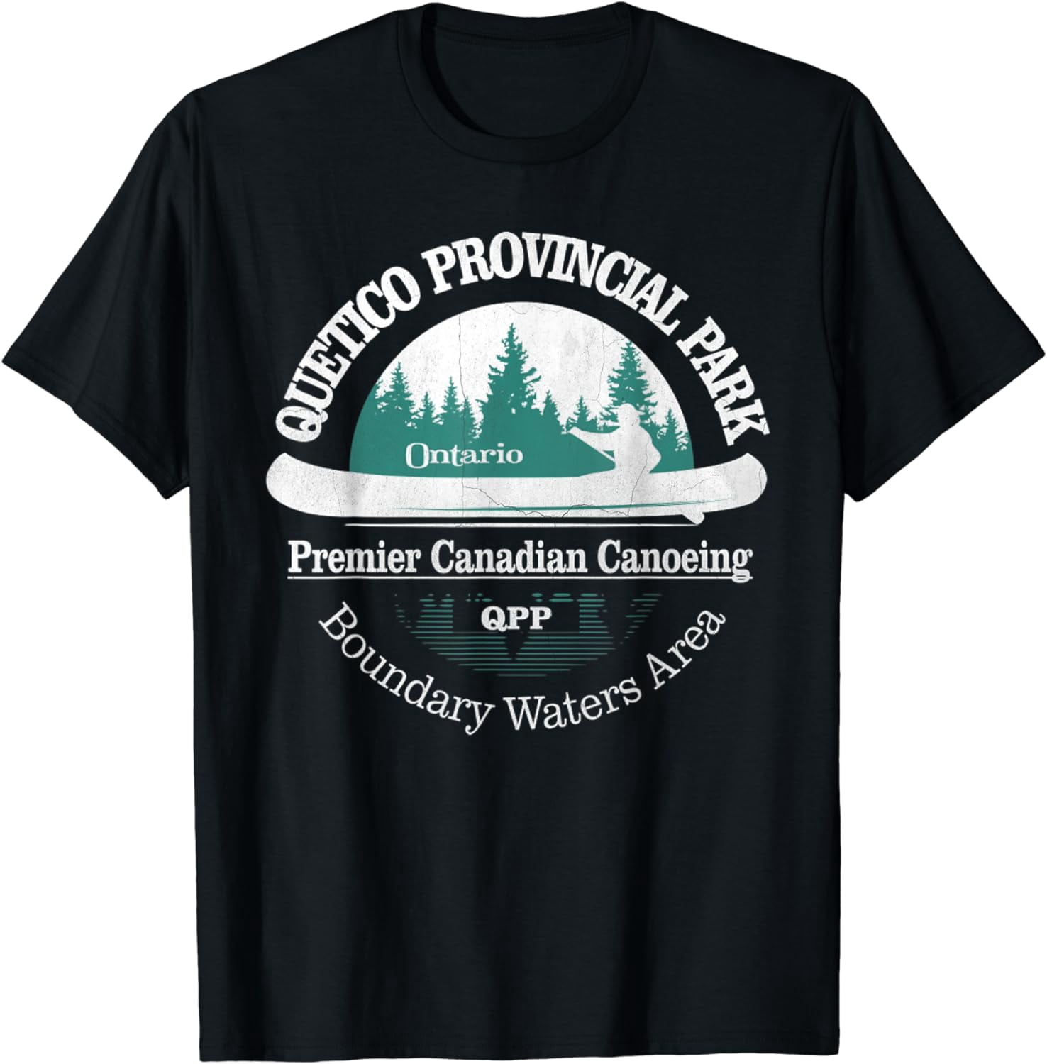 Quetico Provincial Park, Ontario Vintage Canoe Camping T-Shirt ...