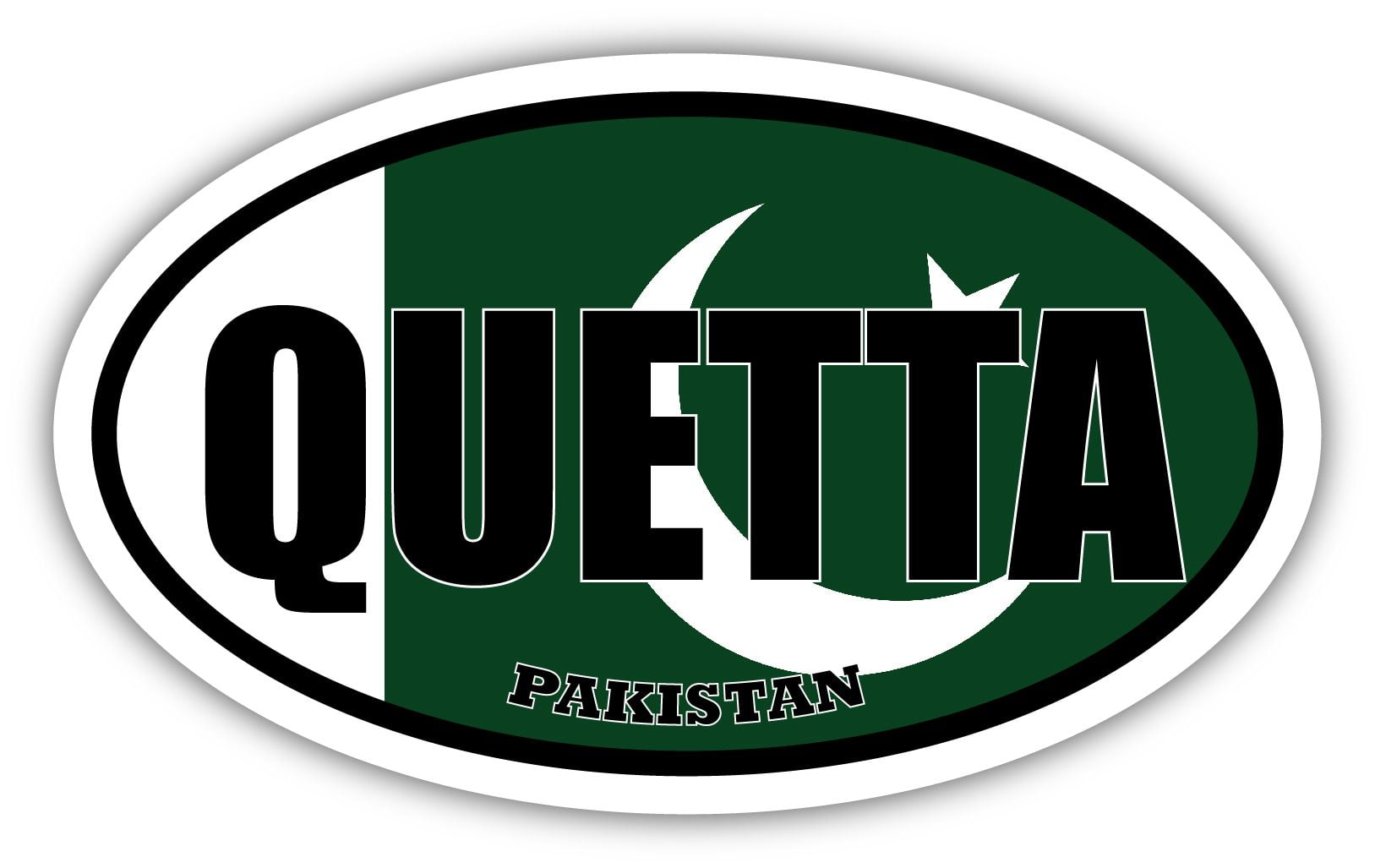 Quetta Pakistan Flag Oval Decal Vinyl Bumper Sticker 3x5 inches ...