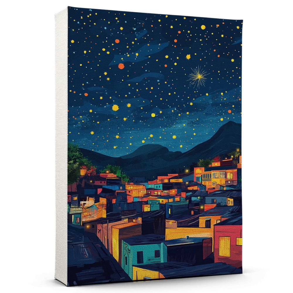 Quetzaltenango Travel Canvas Art Print, Guatemala Wall Canvas Starry ...