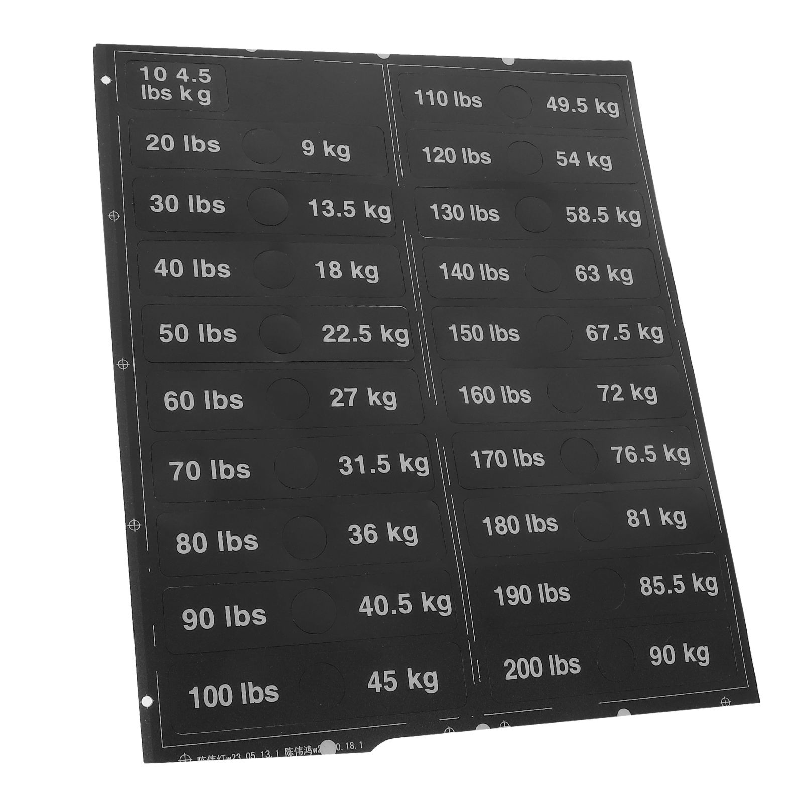 Qugx 1 Sheet of Gym Weight Stickers Weight Marking Tapes Adhesive ...
