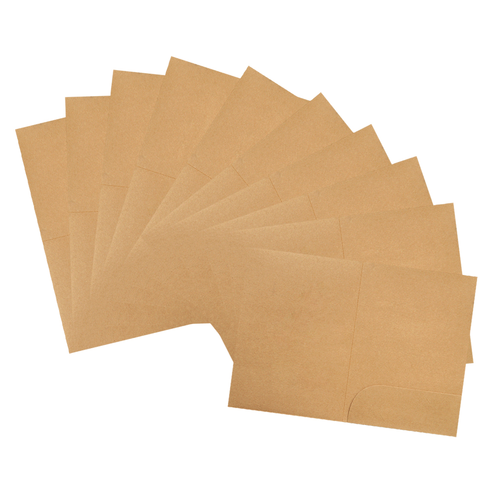BESTONZON MLINS 10pcs Bifold Portfolio Folders with Single Pocket Kraft ...