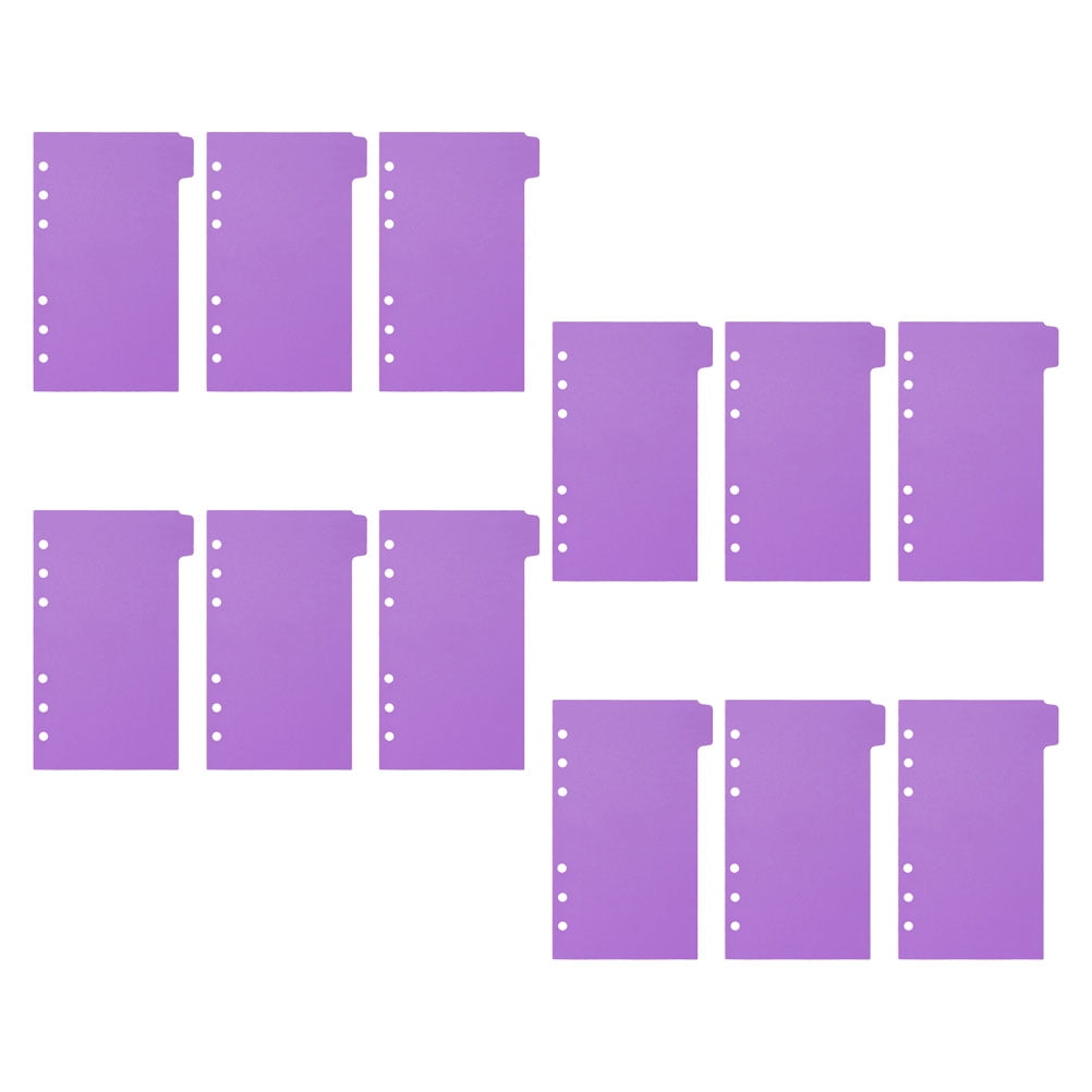 BESTONZON 2Sets Purple Plastic Tab Dividers for A6 6 Ring Binder with ...