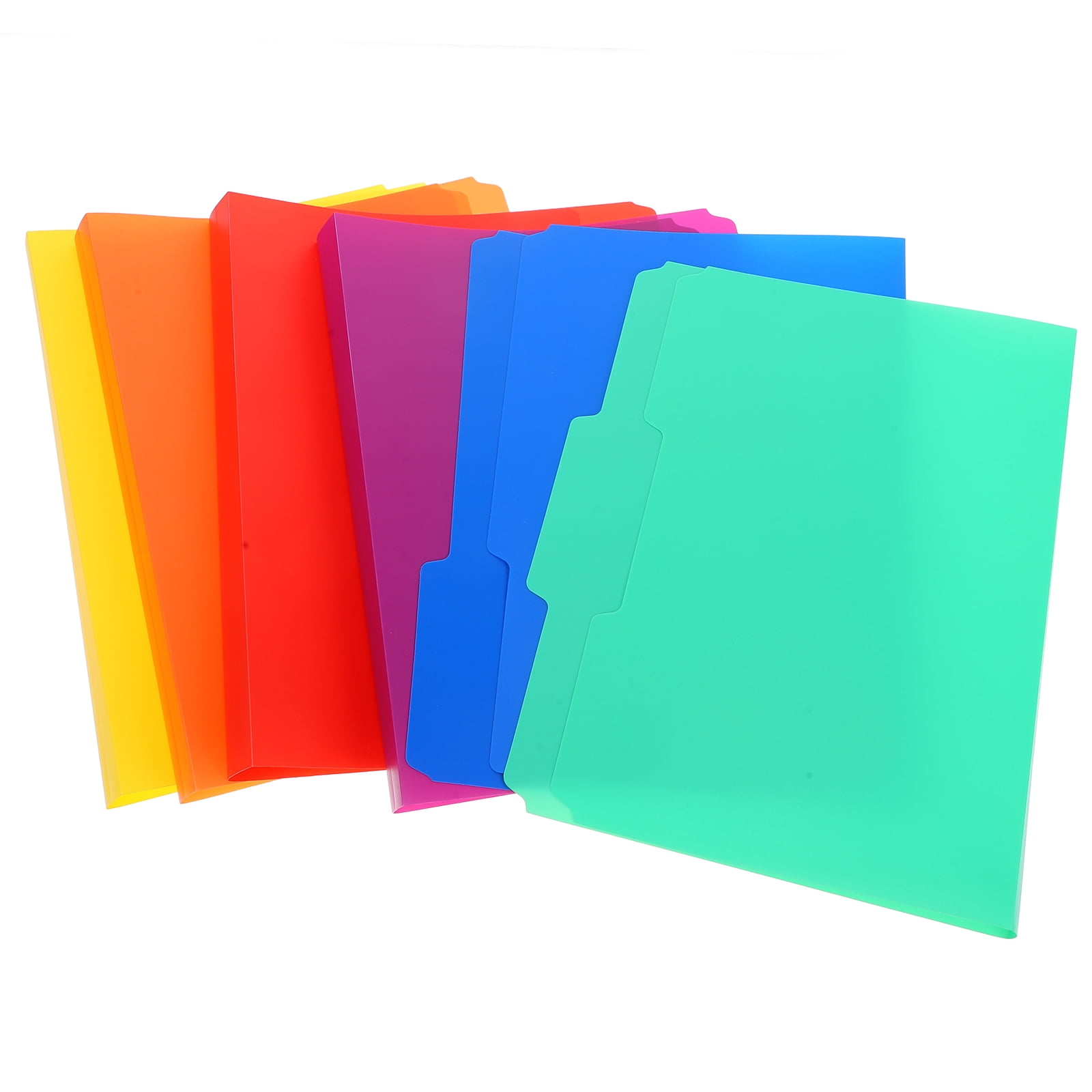 BESTONZON Color File Folders Multicolor Plastic 6Pcs 11.6x9.4x0.5In ...