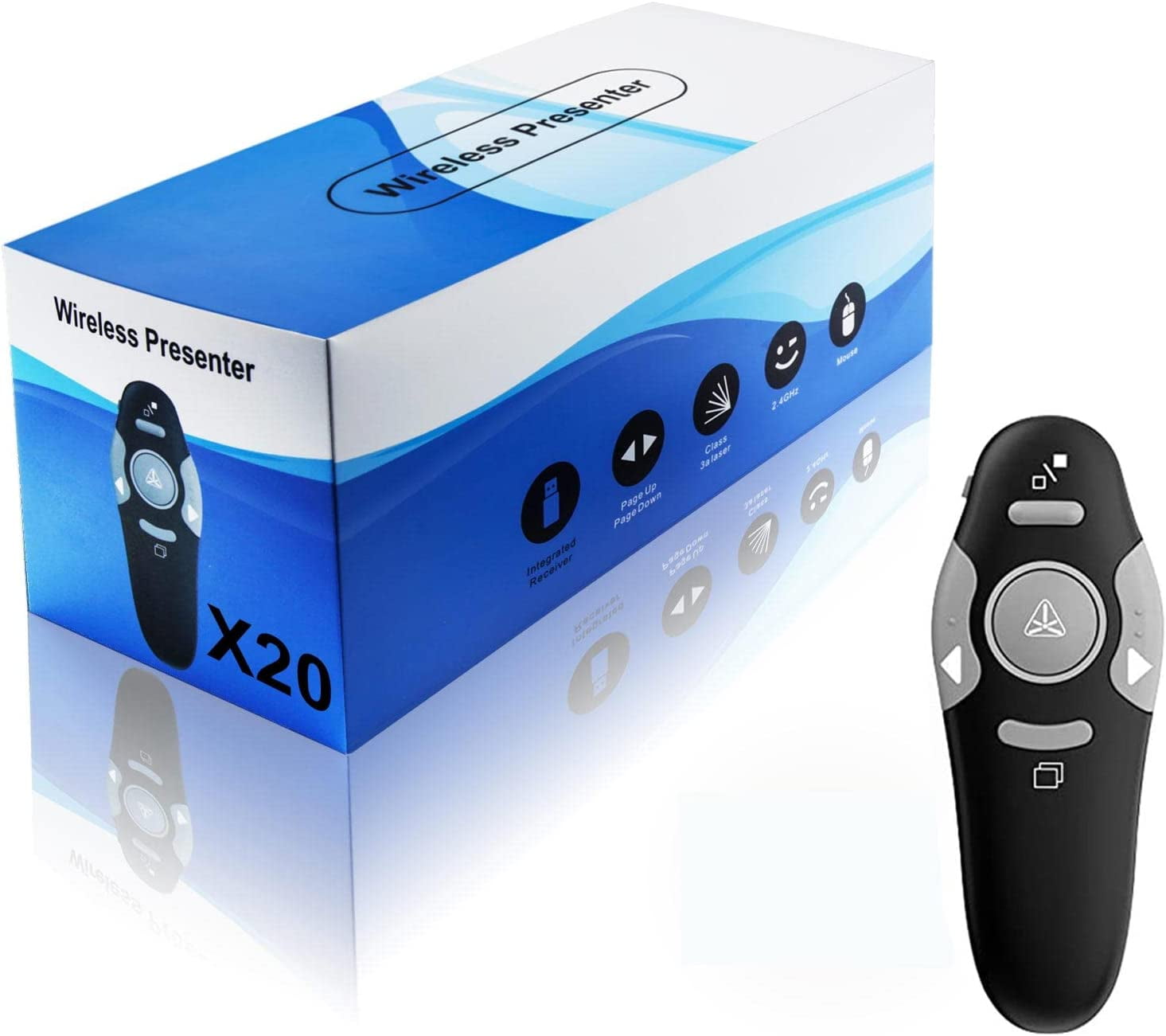 Qui 20 Pcs Presentation Clicker Wireless Presenter Usb Control Powerpoint Ppt Clicker Rf 24ghz