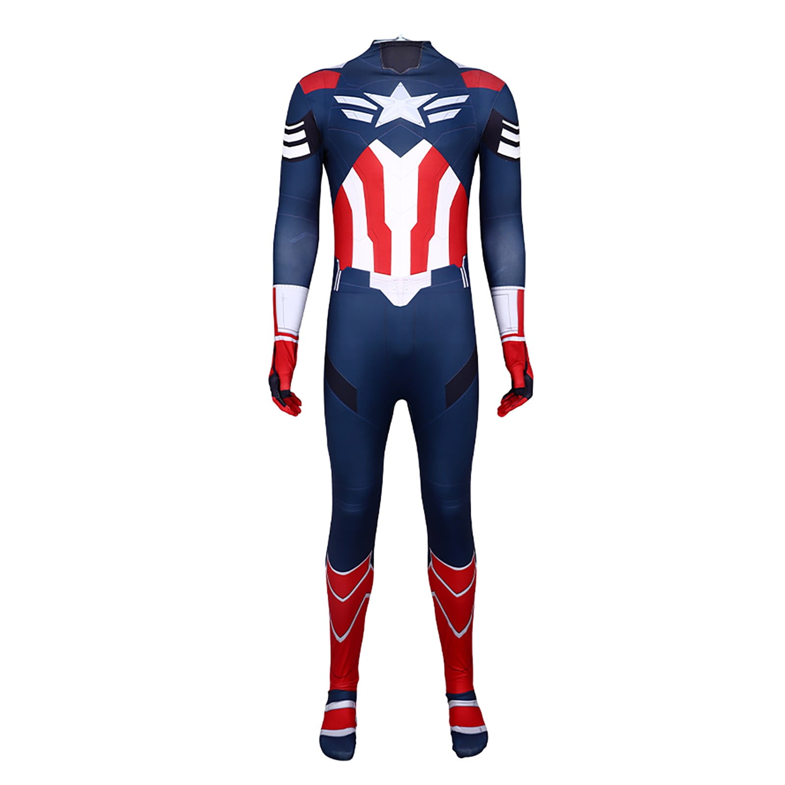 Quibby Captain America Costume 3D Superhero Jumpsuit Halloween Costumes ...