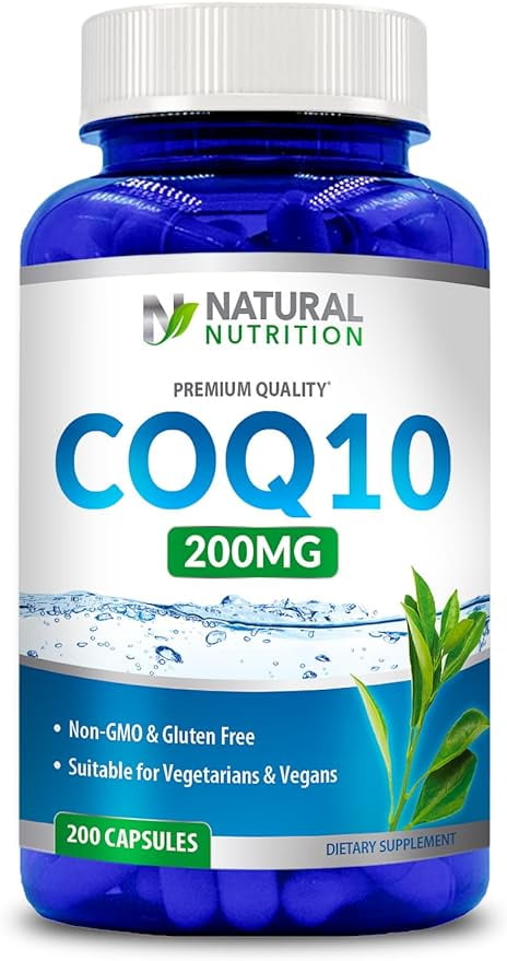 Quick Absorption CoQ10 200mg 200 Capsules (Gluten Free & Non-GMO ...