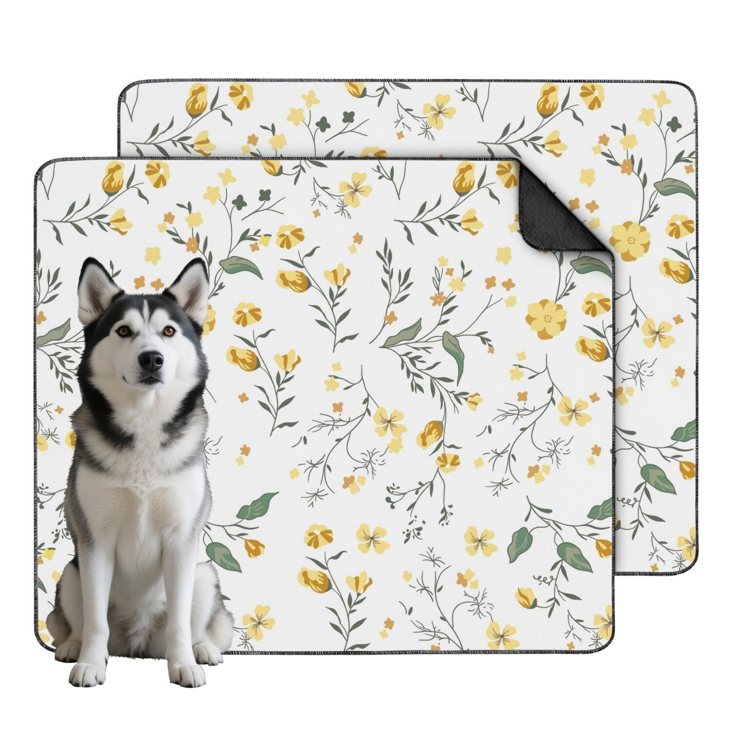Quick Absorption Washable Pet Mats, 2-Set Floral Training Pads with ...
