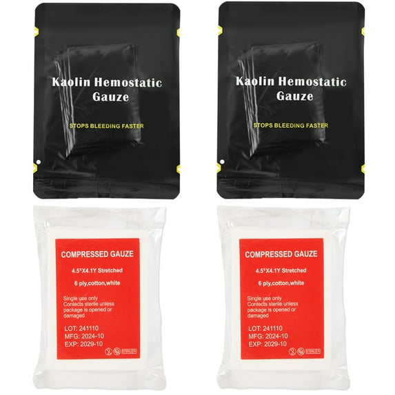 Quick Blood Clotting Emergency Gauze 3" x 145" (2 Pack)- Sterile ...