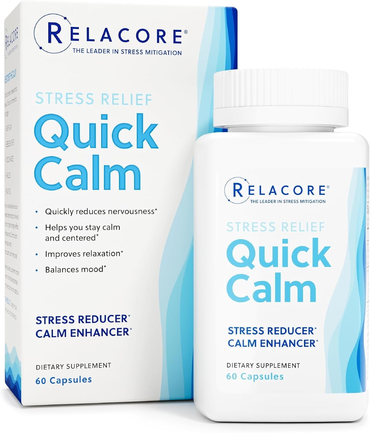 Relacore Quick Calm Supplement, Ashwagandha, L-Theanine, Passionflower ...