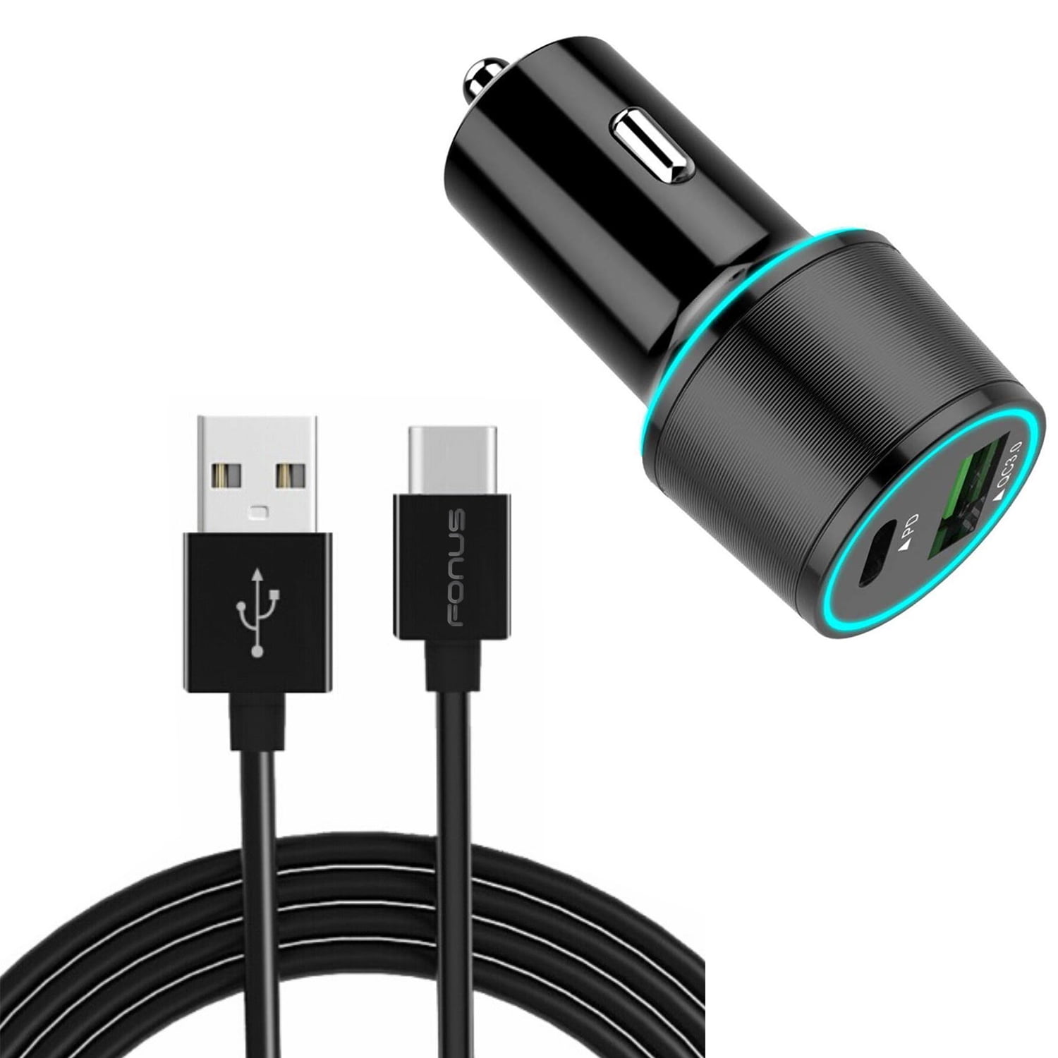 Quick Car Charger 36W for Motorola Razr Ultra (2025) - 2-Port USB Cable ...