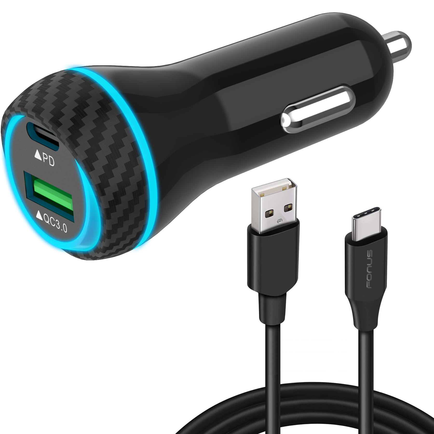 Quick Car Charger for TCL 50 LE/XE 5G/XL 5G/60/60R/K32 5G - 43W 2-Port ...